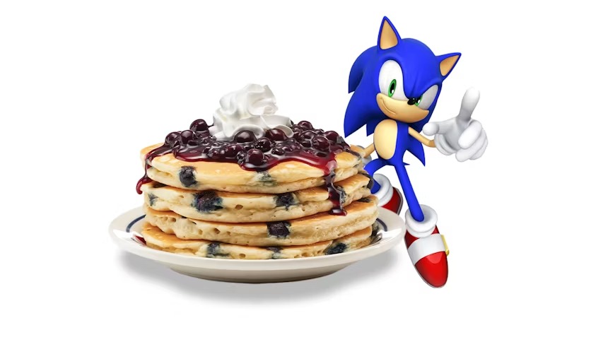 Com panqueca temática do Sonic, restaurante faz menu especial